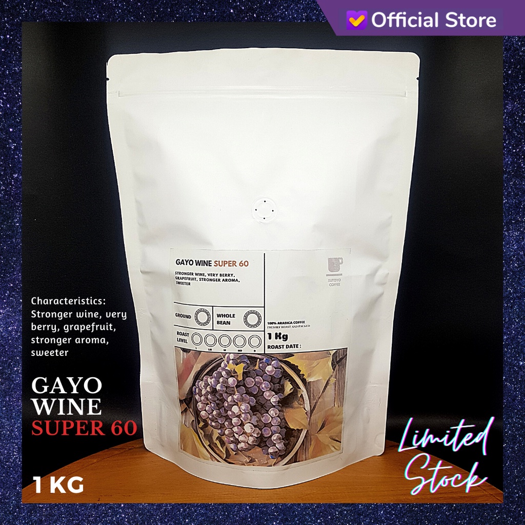 Jual SUTOYO COFFEE – Kopi Arabika Aceh Gayo Natural Wine “Super60” 1 ...