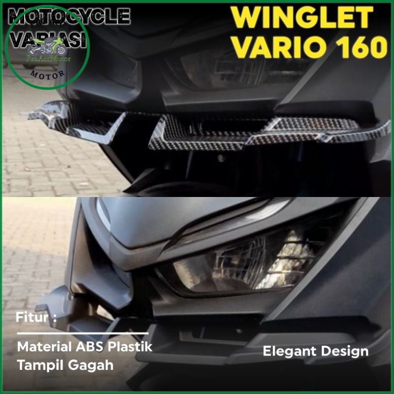 Jual Winglet Vario 160 Carbon ABS Premuim Wingled Vario 160 Click 160 ...