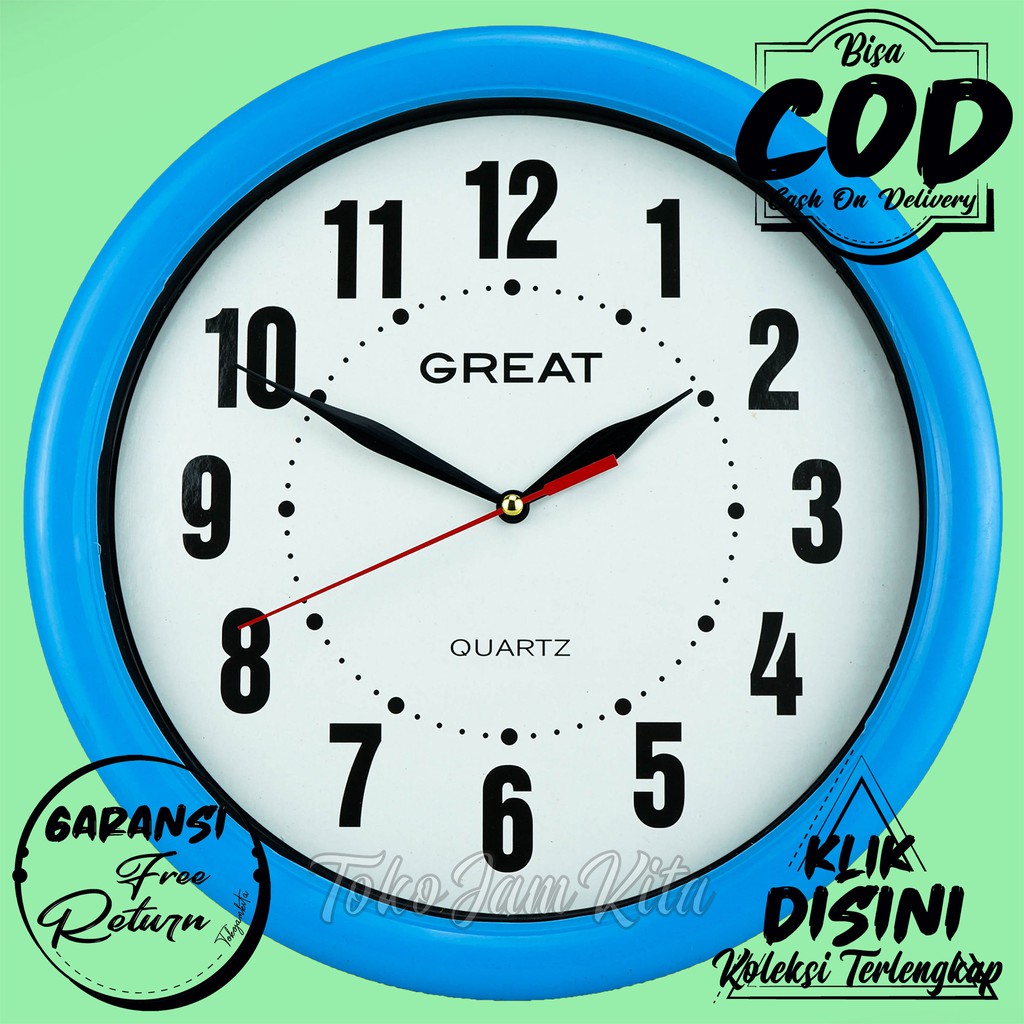 Jual JAM DINDING CUSTOM MINIMALIS DEKORASI RUMAH WARNA PINK HIJAU HITAM ...