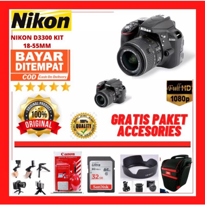 Jual NIKON D3300 KIT 18-55MM | Shopee Indonesia