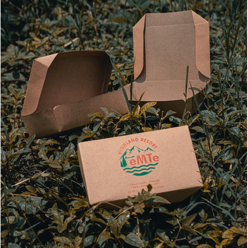 Jual PAPER LUNCH BOX BAHAN KRAFT FULL LAMINASI | Shopee Indonesia