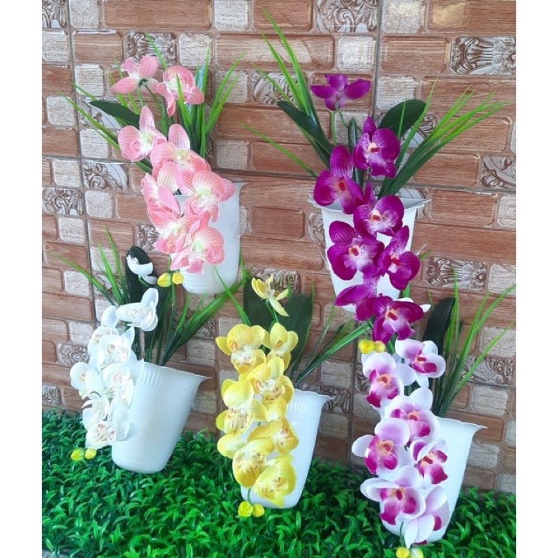 Jual BUNGA ANGGREK KAIN BULAN VAS TEMPEL | Shopee Indonesia