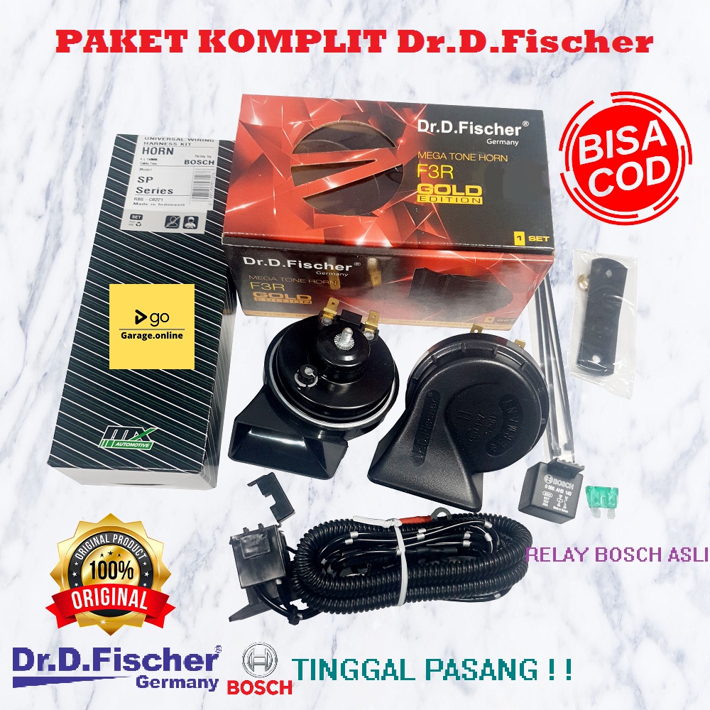 Jual PAKET KOMPLIT Klakson Dr D Fischer Double Disk 12V Original ...