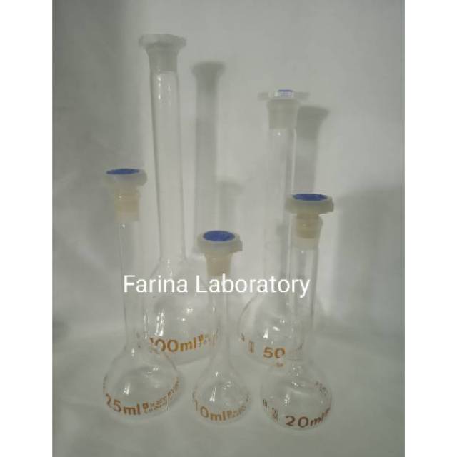 Jual Labu Ukur-Volumetric Flask 50ml Tutup Plastik Pyrex Class A | Shopee Indonesia