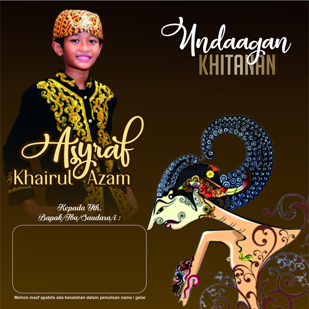 Jual UNDANGAN KHITAN CUSTOM FULL COLOR | Shopee Indonesia