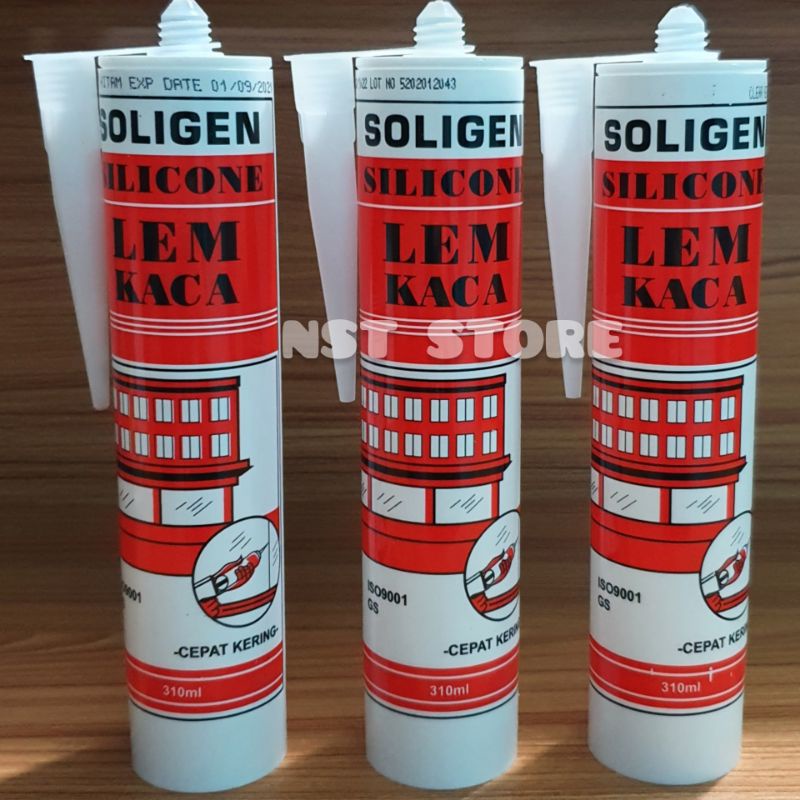 Jual LEM KACA BOTOL SEALANT SOLIGEN SILICONE PUTIH HITAM BENING ...