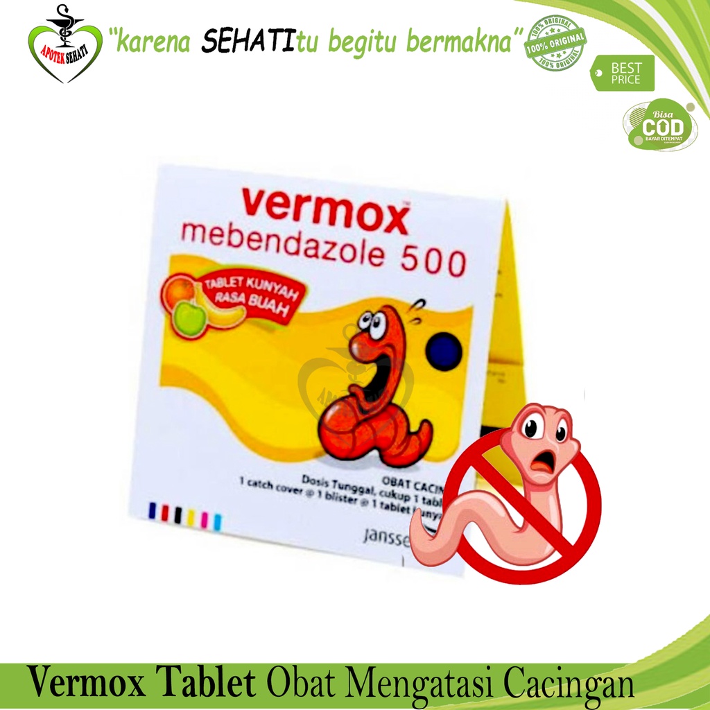 Jual VERMOX TABLET OBAT CACING 1 STRIP | Shopee Indonesia