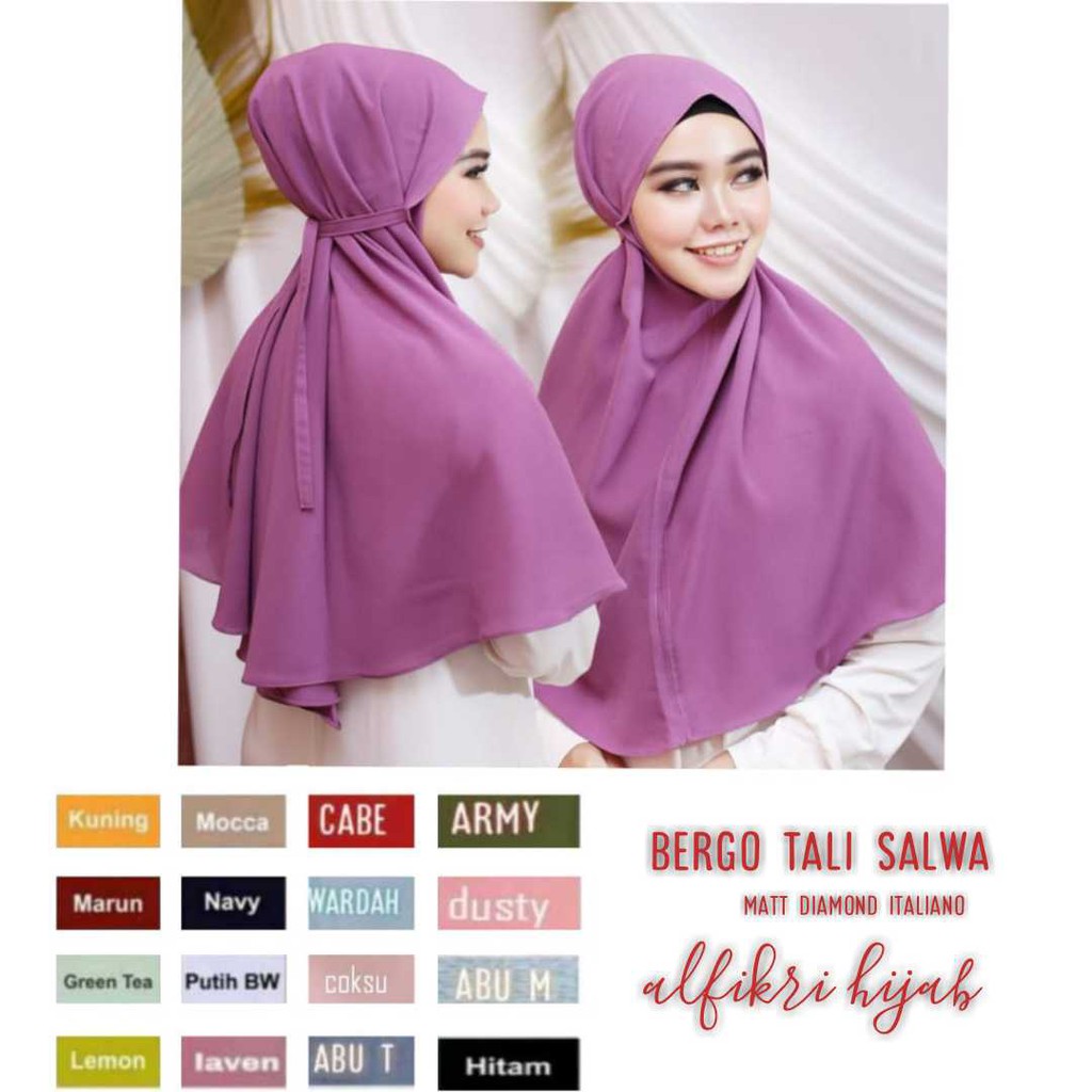 Jual Jilbab Instan Wanita Bergo Tali Diamond | Shopee Indonesia