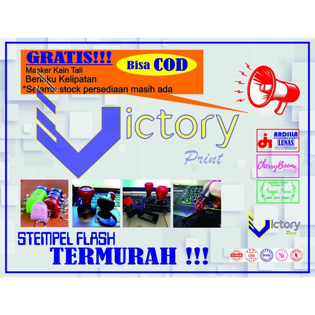 Jual Stempel Perusahaan, logo, nama tandatangan, lunas stample flash ...