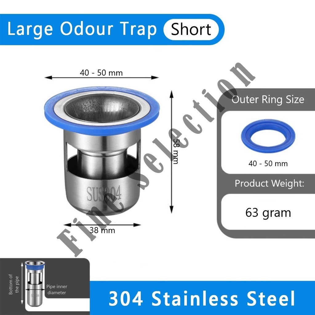 Jual FLOOR DRAIN ODOUR TRAP STAINLESS STEEL 304 METAL SARINGAN FILTER ...