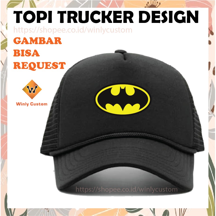 Jual CUSTOM TOPI PRIA WANITA DESIGN GAMBAR LOGO SUPERHERO BATMAN ANIME ...