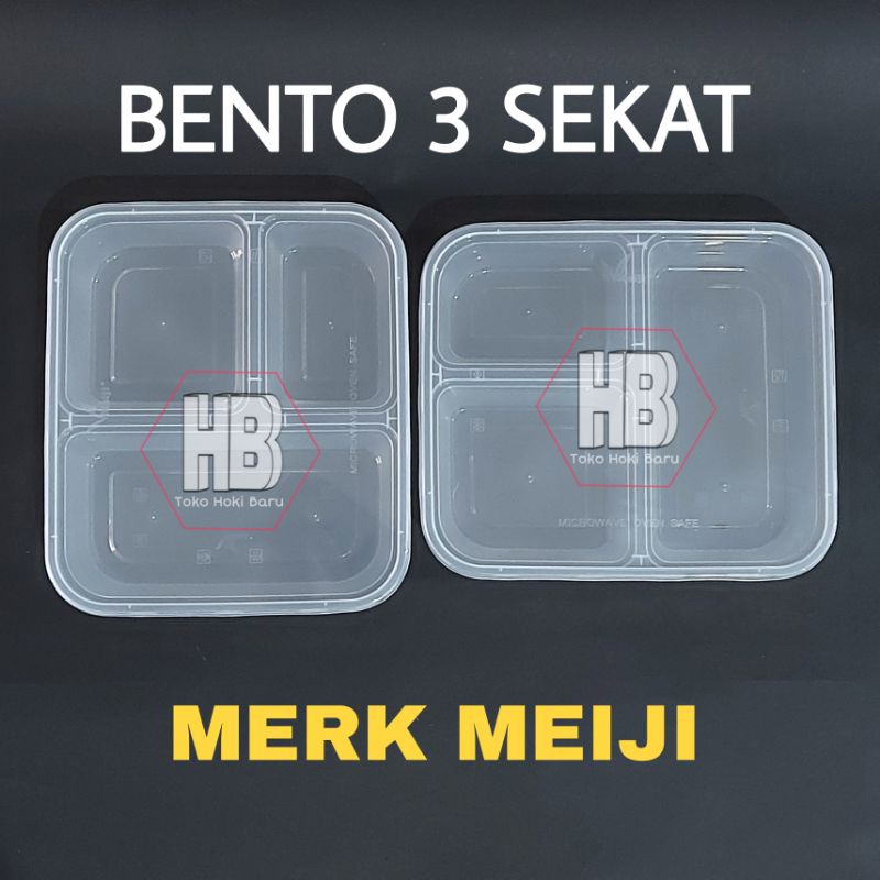 Jual Thinwall 3 Sekat Bening / Kotak Makan Tebal / Box Bento Sekat 3 / Food Container | Shopee ...