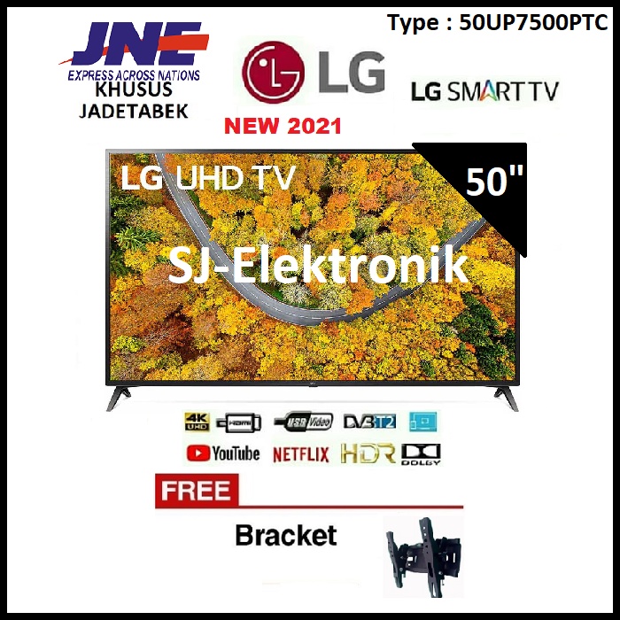 Jual Braket + LED TV LG 50 Inch 50UP7500PTC - 50UP7500 UHD Real 4K SmartTV | Shopee Indonesia