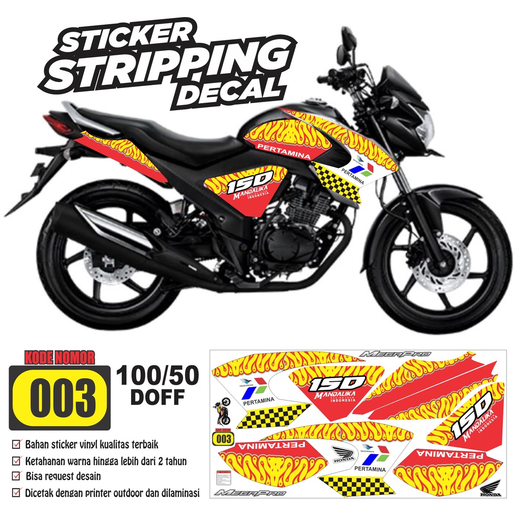 Jual Sticker Decal Striping Honda Megapro Mega Pro fi injeksi Variasi ...
