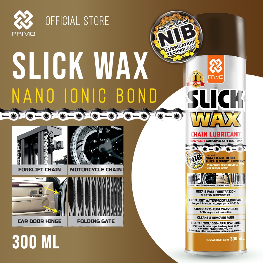 Jual PRIMO SLICK WAX Pelumas Rantai Super Anti Karat Tahan Air 300 mL ...