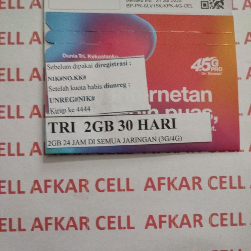 Jual PERDANA TRI 3GB 28HARI JATENG EXPYT FEBRUARI 2026 | Shopee Indonesia