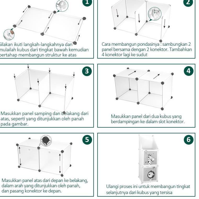 Jual R2E5 Homes Rak buku Lemari Pakaian Anak Wardrobe 2 muka 2 Slot ...