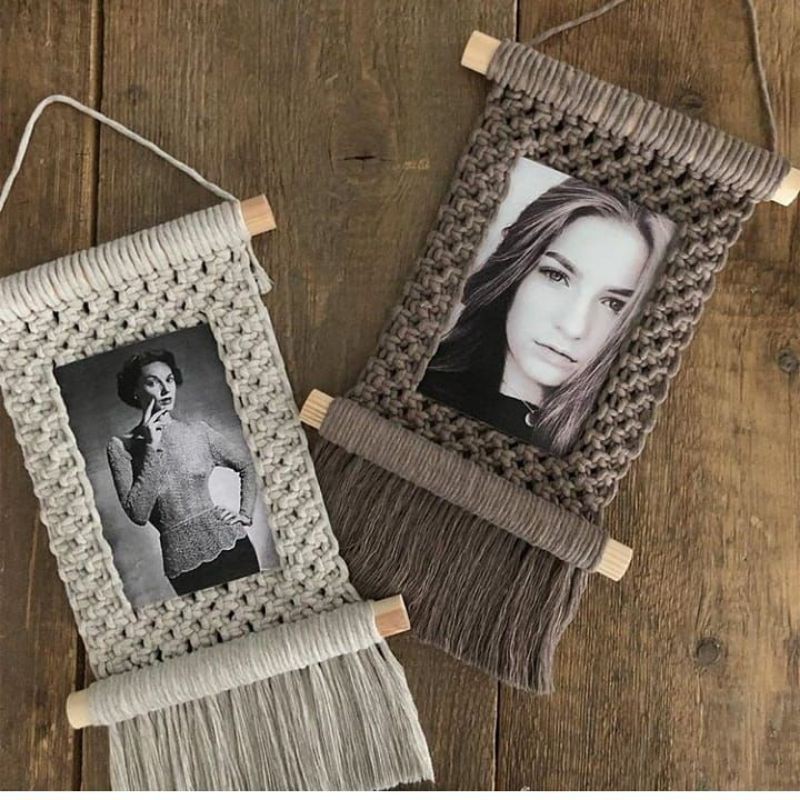 Jual Hadiah wisuda Macrame foto frame/ makrame bingkai foto, hiasan ...