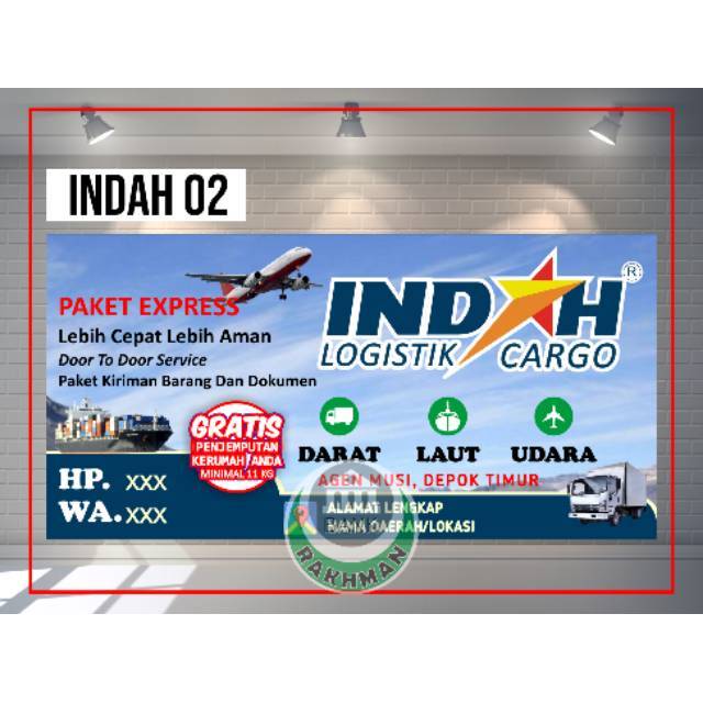 Jual SPANDUK/BANNER | AGEN INDAH CARGO LOGISTIK | UKURAN 2MX1M | Shopee ...