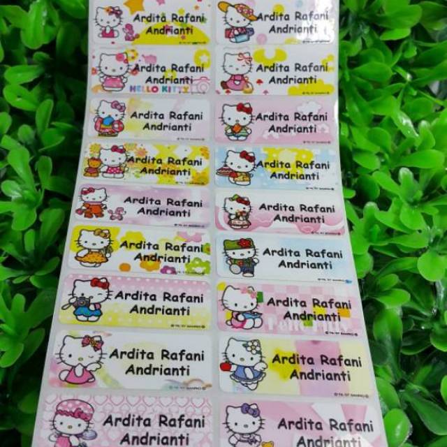Jual Hello Kitty Label nama sticker label name waterproof | Shopee ...