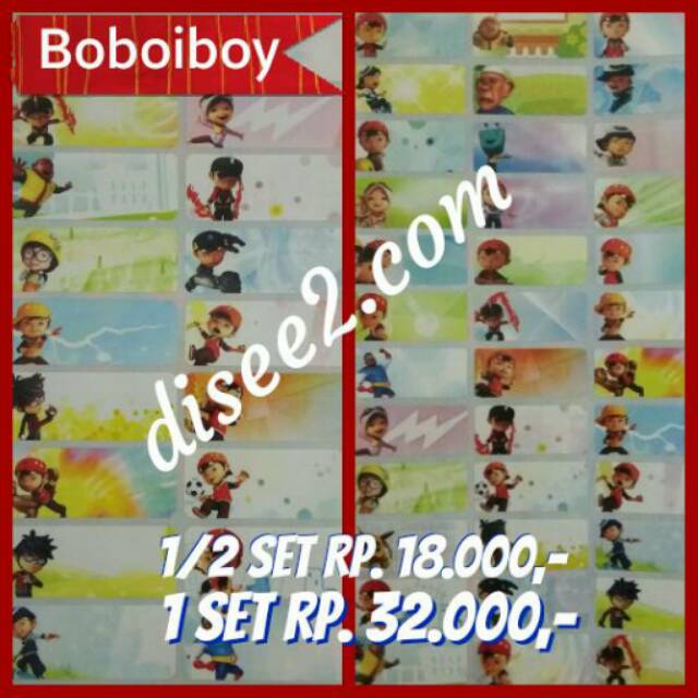 Jual BOBOIBOY stiker Label Nama Waterproof | Shopee Indonesia