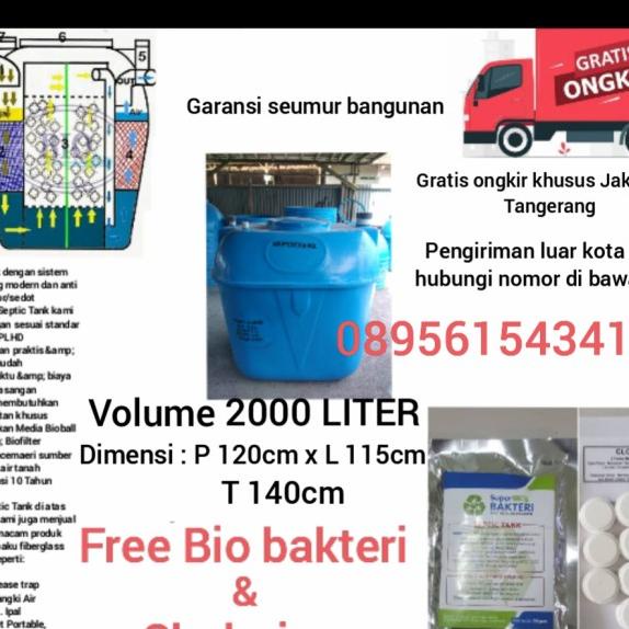 Jual septic tank bio,biofilter,biocan,bioqit,biotech 2000L | Shopee ...