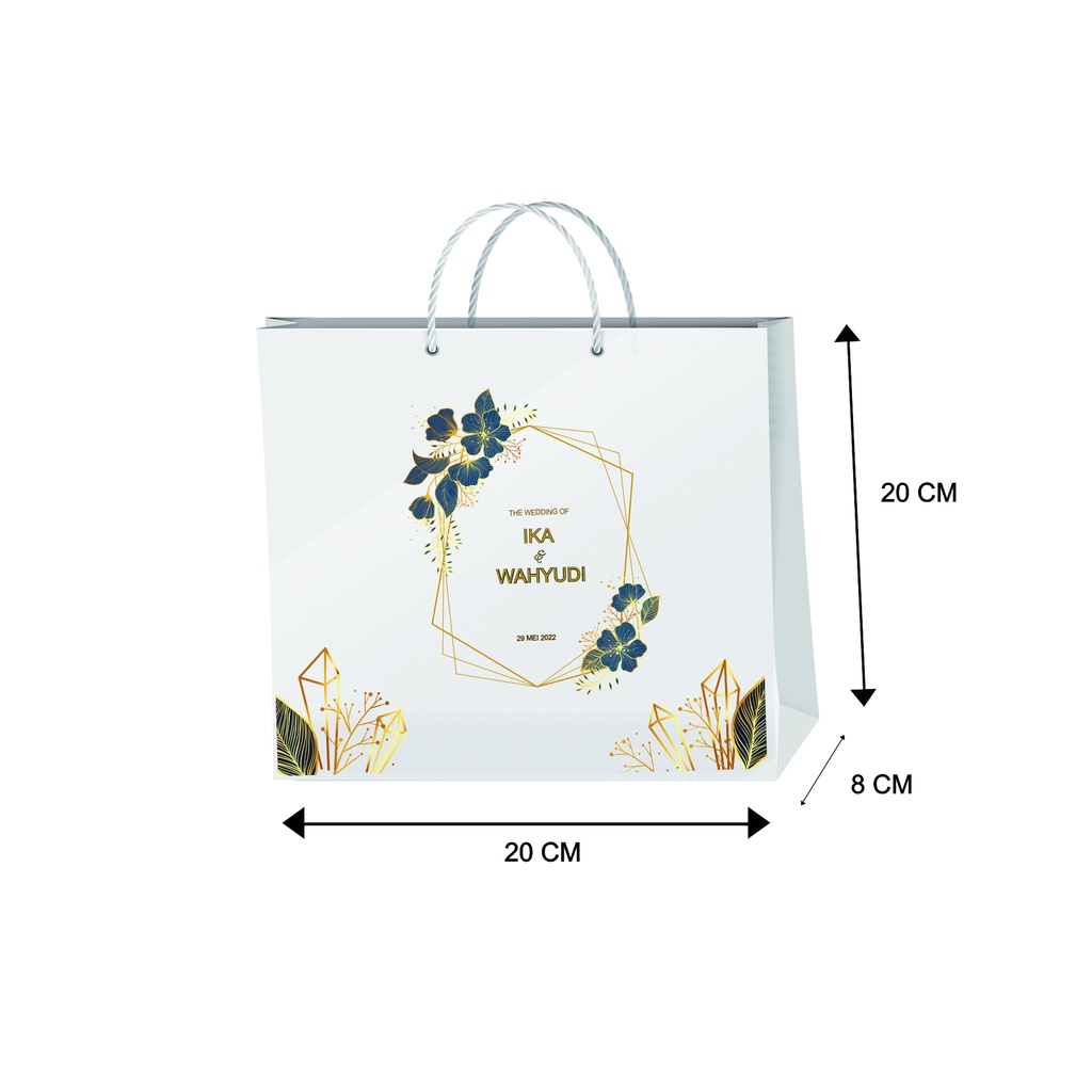 Jual paperbag 20x8x22cm, tas wedding, packing souvenir, olshop, hajatan ...