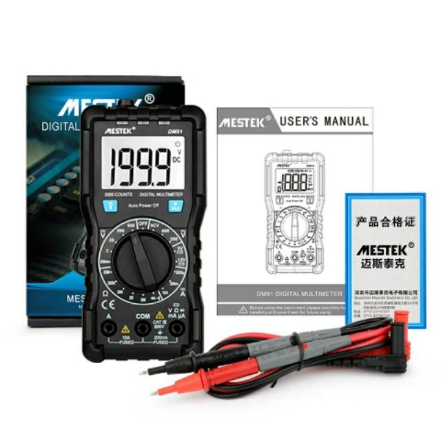 Jual Mestek DM91 Mini Multimeter Digital Multimeter 2000 Hitungan ...