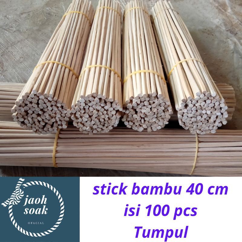 Jual Stick bambu panjang / 40 cm isi 100 pcs / tusuk lidi | Shopee ...