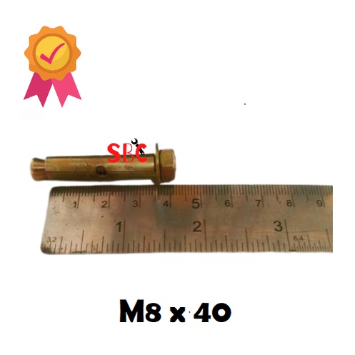 Jual IB Dynabolt M8x40 3114 Baut Beton M8 x 40 Anchor Bolt Kuning 4 cm | Shopee Indonesia