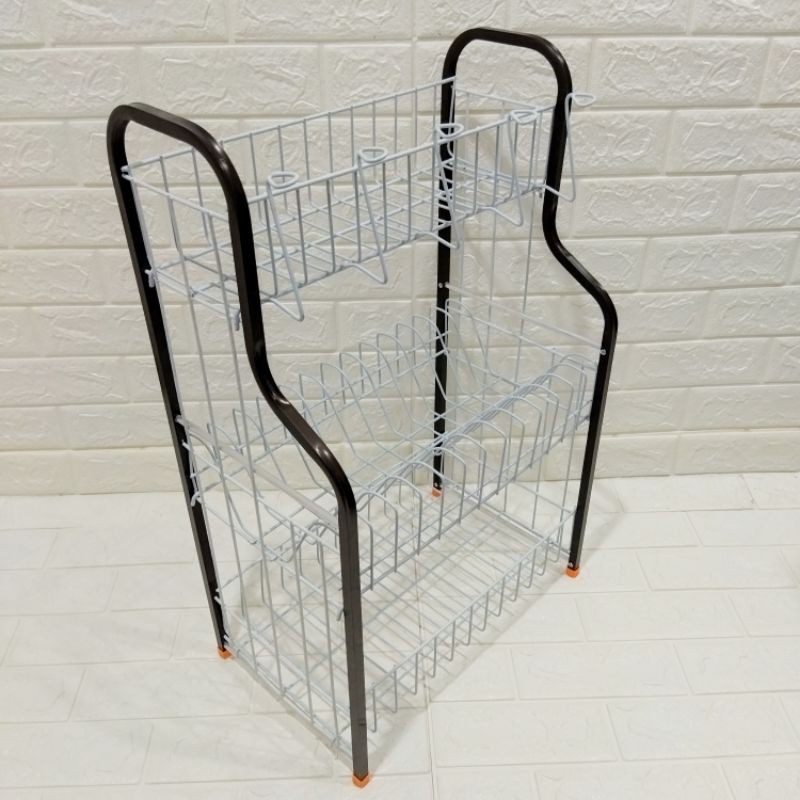Jual PROMO TERMURAH Rak Piring RPL Aluminium Tray Besi Susun 3 | Shopee ...