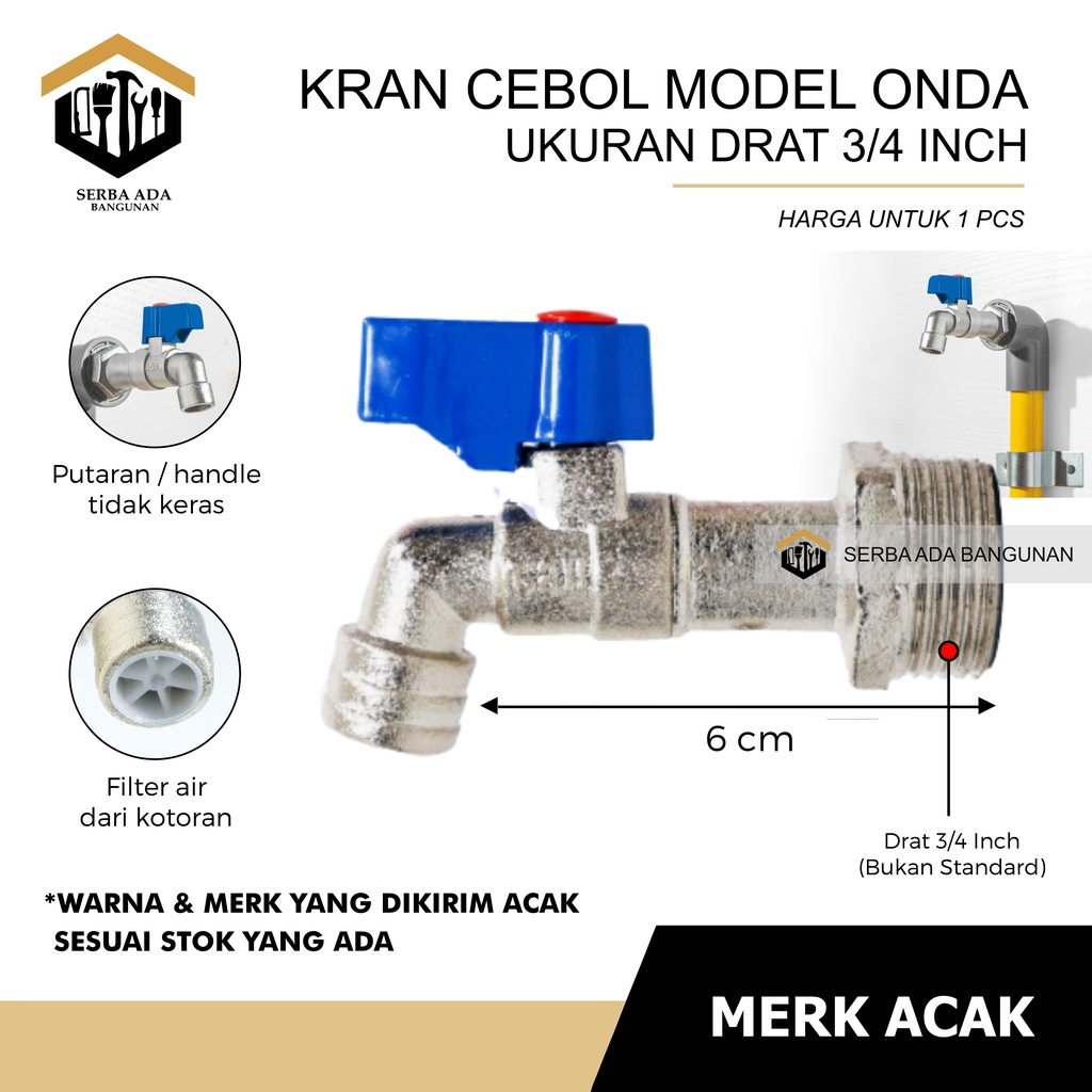 Jual Kran Tembok MODEL Onda 1/2" Body Panjang / Keran Air Babet Bukan ...