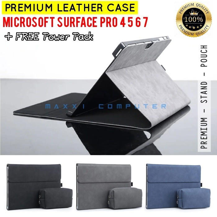 Jual Microsoft Surface Pro 4 5 6 7 Leather Bookcover Flipcover Flipcase ...
