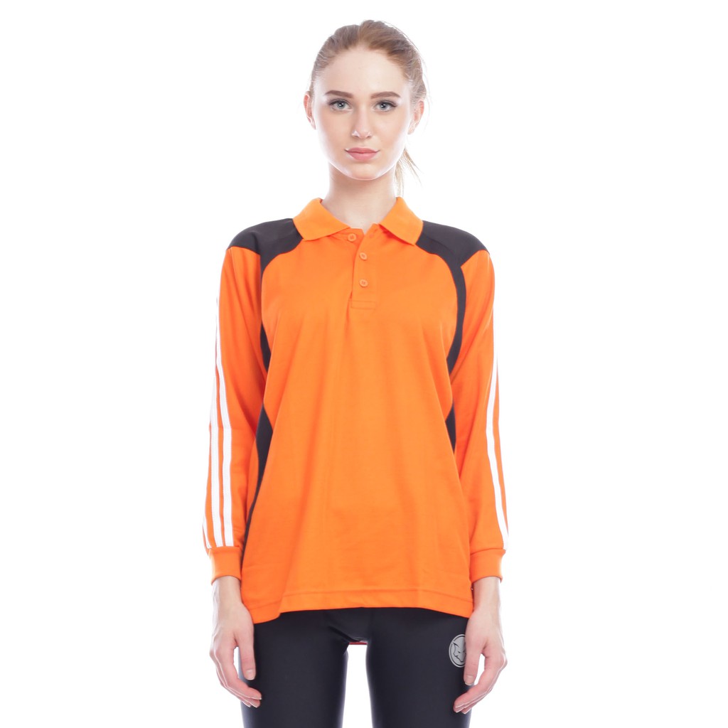 Jual Baju Olahraga Lengan Panjang Oren Hitam Seragaman PCK53 DryFit Unisex | Shopee Indonesia