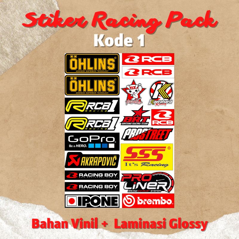 Jual Stiker Pack Motor Helm Sunmori RCB Logo Sponsor | Shopee Indonesia