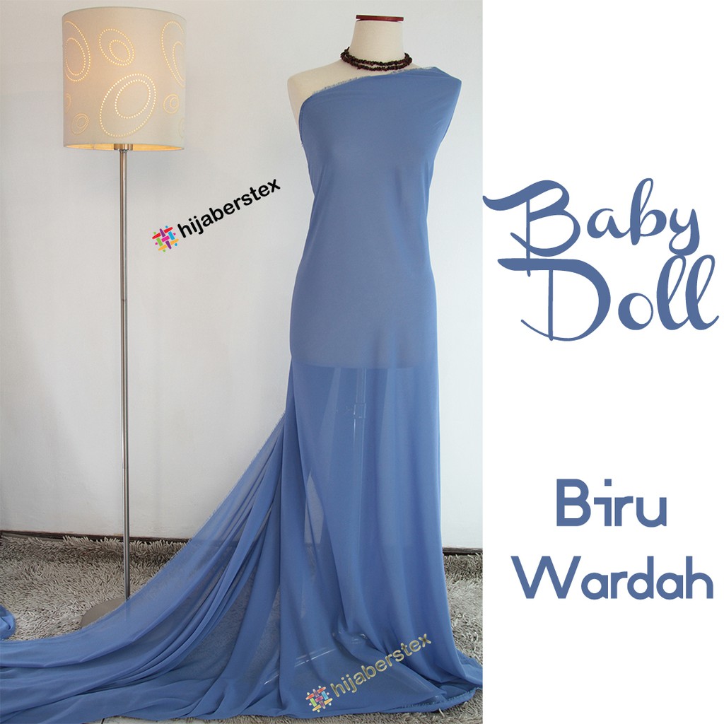 Jual 1/2 Meter Kain BABY DOLL Biru Wardah (ecer warna - DC) | Shopee ...