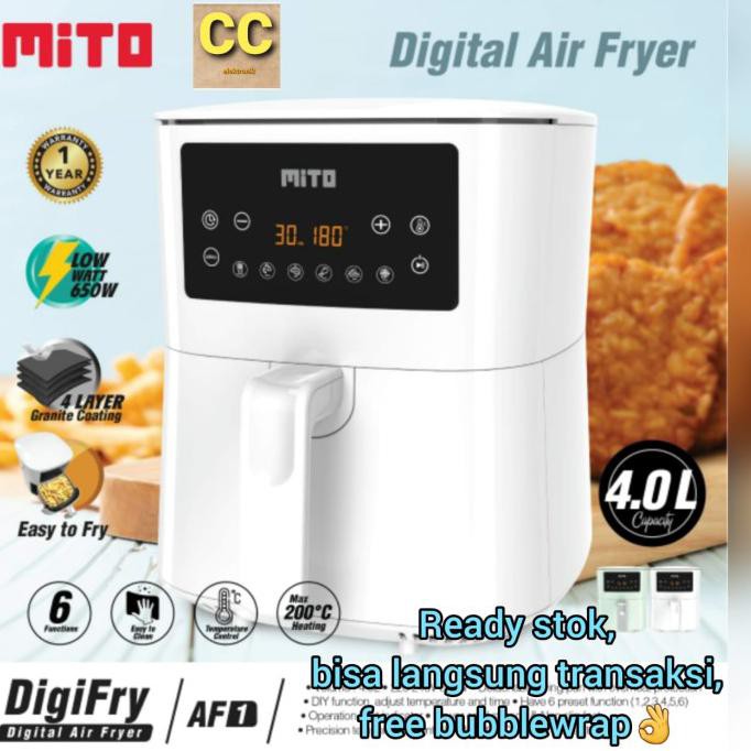 Jual Open Ds] Mito Af1 Digital Air Fryer 4L Low Watt - Airfryer Digifry Af 1 - Hijau Tosca ...
