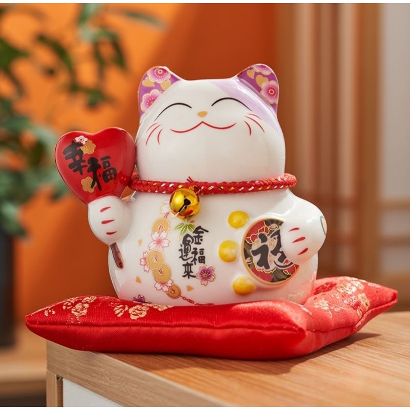 Jual kucing hoki/lucky cat/manekineko/celengan kucing/celengan keramik ...