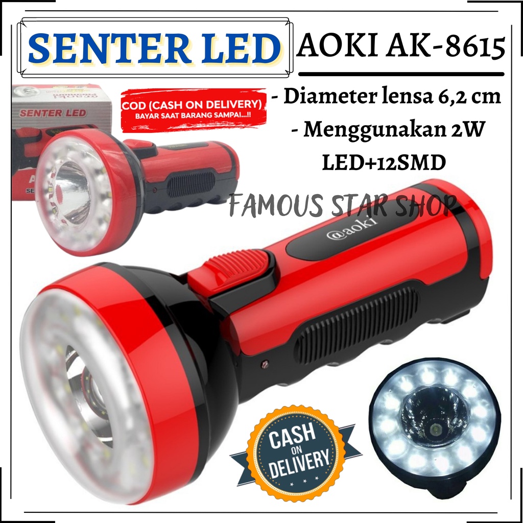 Jual SENTER RECHARGEABLE AOKI AK-8615 / SENTER AOKI PREMIUM AK-8615 ...