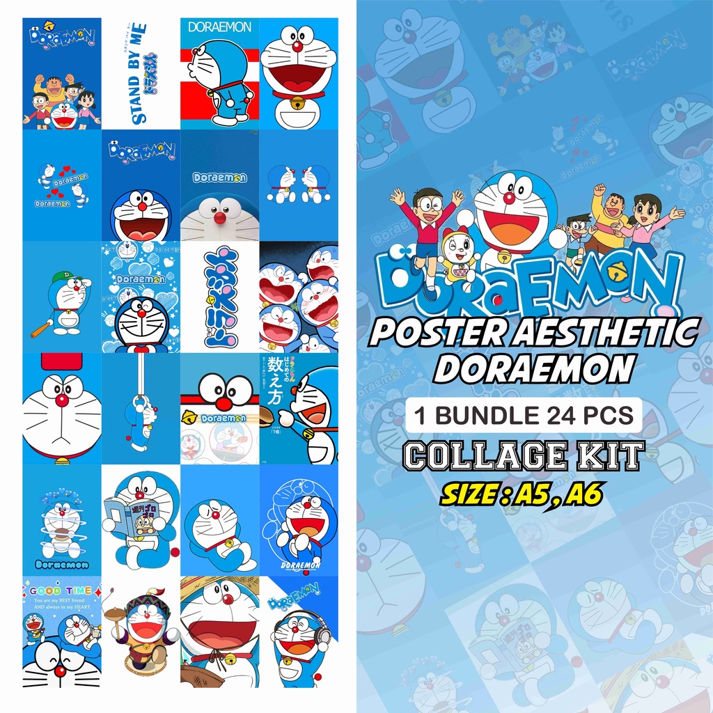 Jual POSTER DINDING AESTHETIC TEMA DORAEMON ISI 24 PCS | Shopee Indonesia