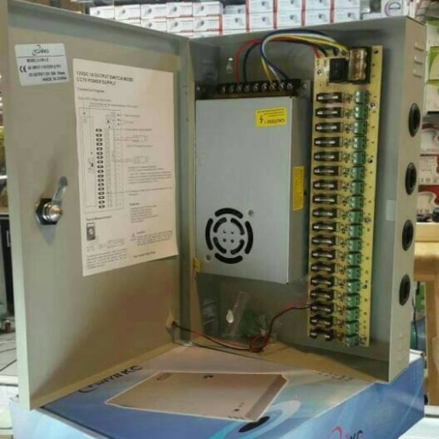 Jual Power supply cctv 12v 20A box/lampu led dengan kipas pendingin ...