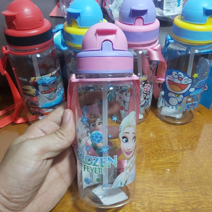 Jual Botol Minum Anak Tali Motif Karakter Kartun Lucu Imut Tali Selempang Sedotan - Botol Minum ...
