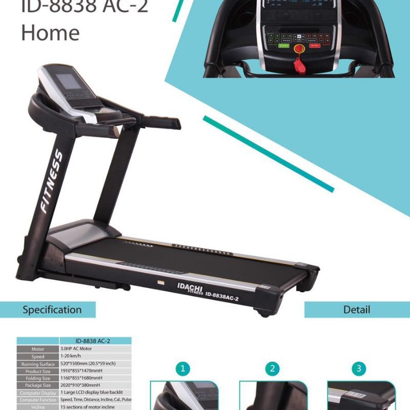 Jual Alat Fitness Treadmill Elektrik 1 Fungsi ID8838 AC | Shopee Indonesia