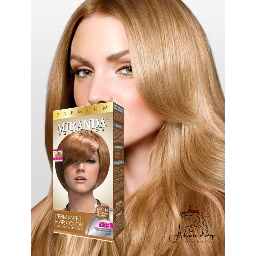 Jual Miranda Hair Color Permanent MC 14 - Golden Brown 30ml | Shopee ...