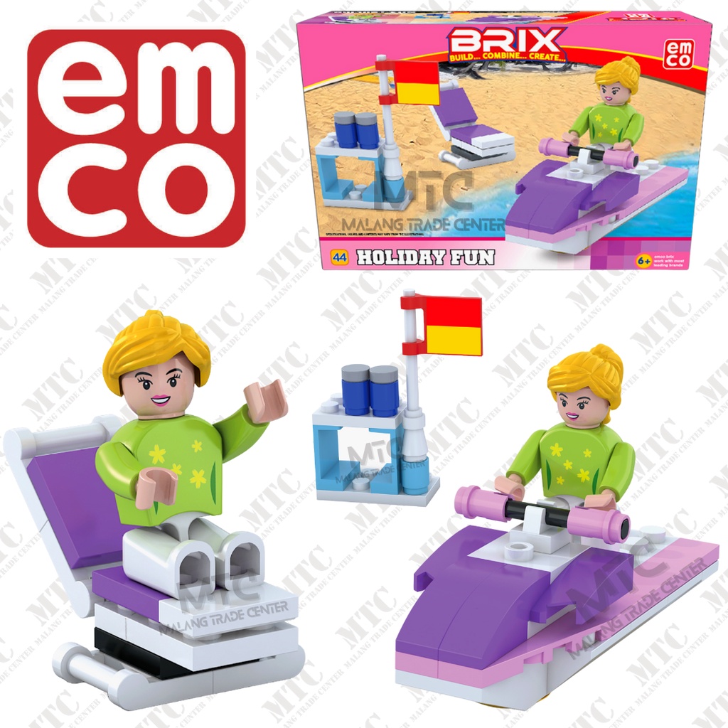 Jual Mainan Balok Lego Bricks Emco Brix Mobil Polisi Pesawat Kapal Laut ...