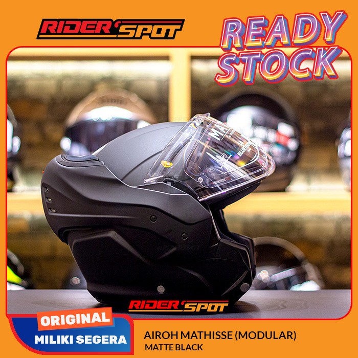 Jual Helm Motor Airoh Mathisse Matte Black Modular Helmet Bluetooth ...
