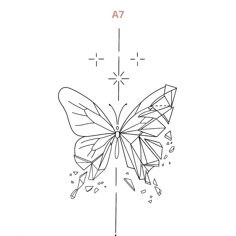 Jual Aesthetic Butterfly tattoo tato kupu-kupu nevertheless tattoo ...