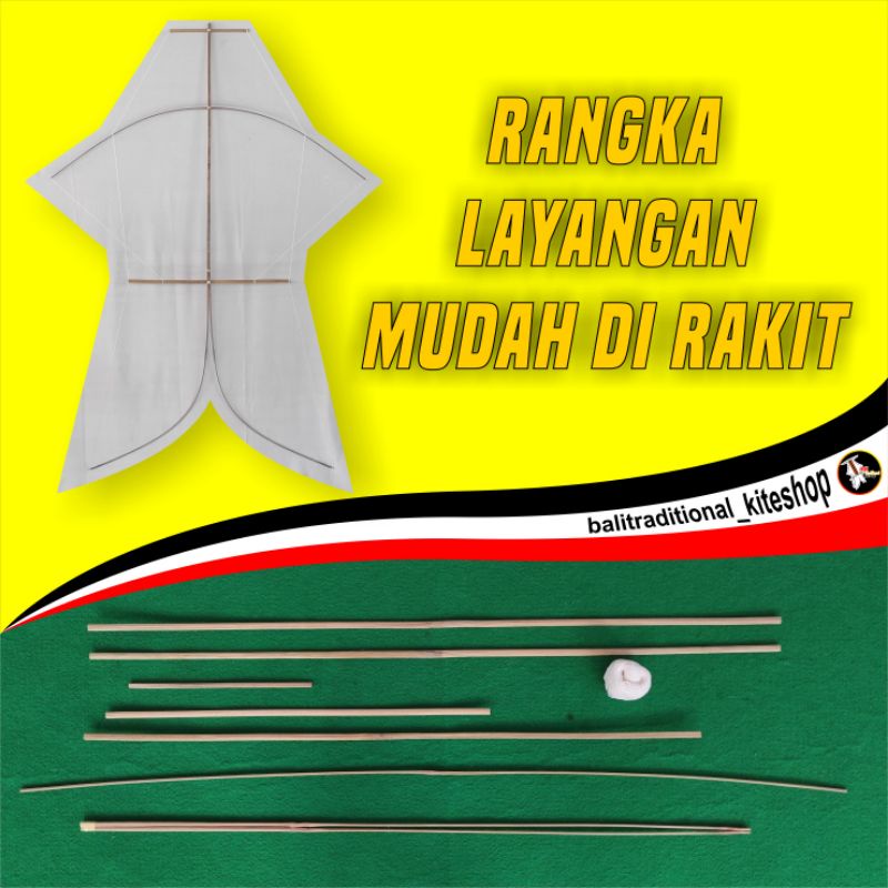 Jual rangka layangan bebean bambu sudah di raut tinggal di rakit ...