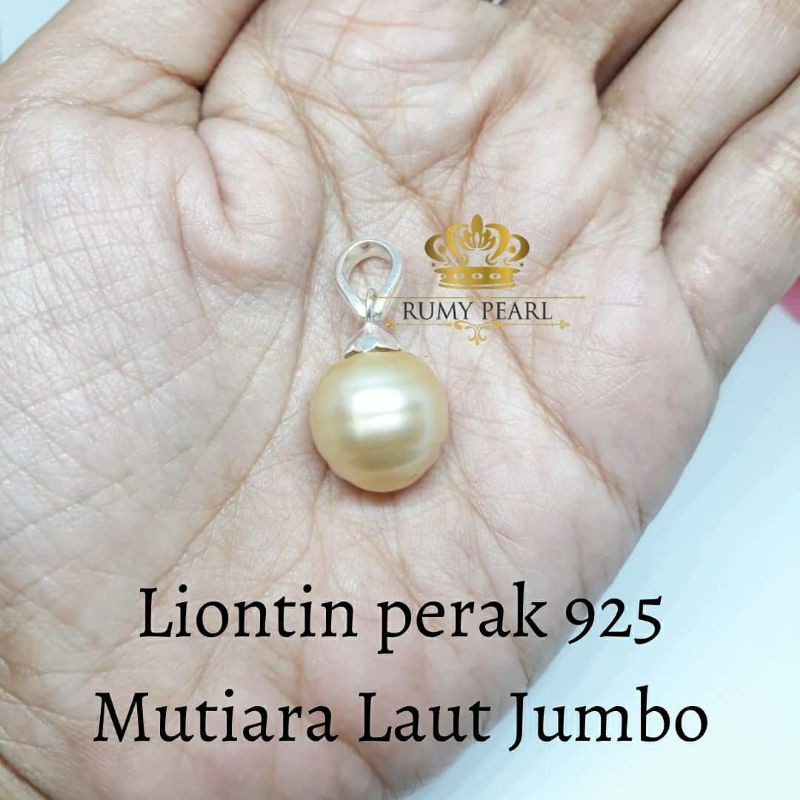 Jual Liontin mutiara air laut jumbo rangka perak asli bersertifikat ...