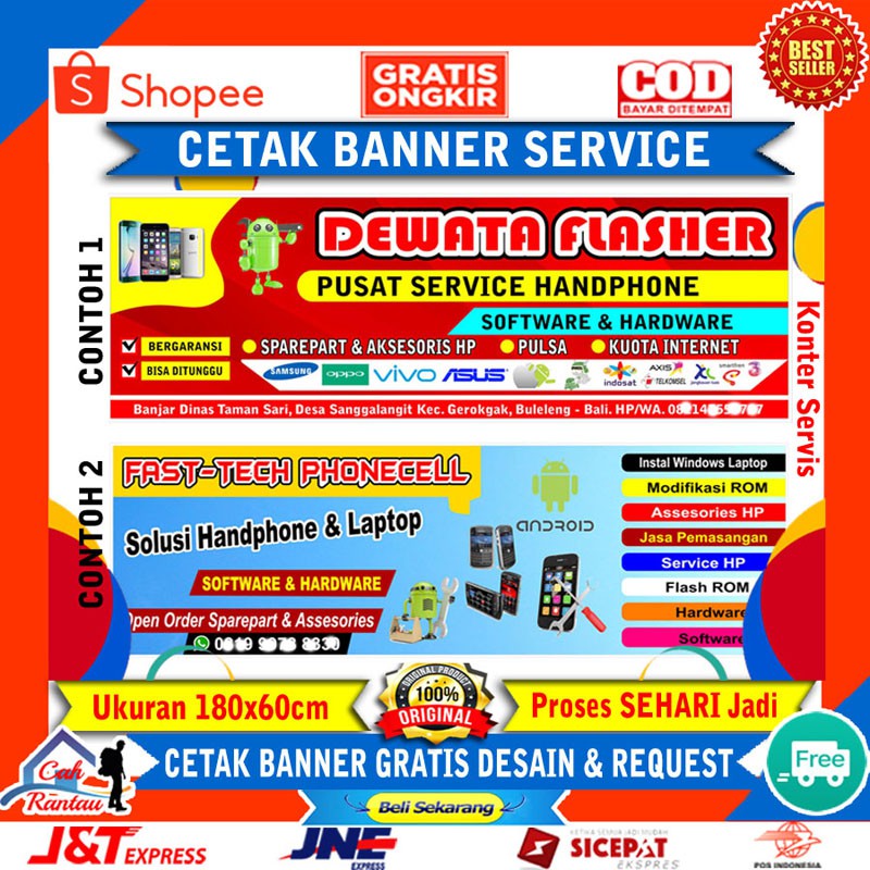 Jual Cetak spanduk servis hp banner konter murah plang promosi usaha ...